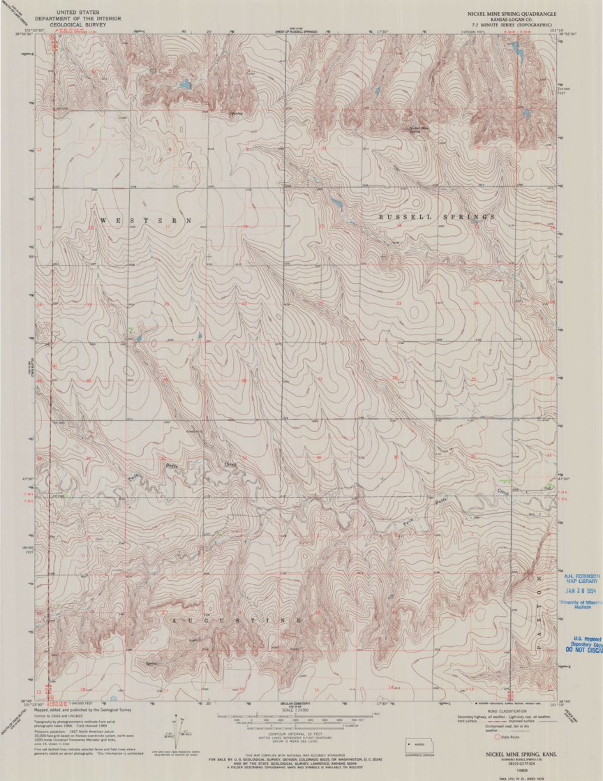 Nickel Mine Spring, KS (1969, 24000-Scale) Map by United States ...