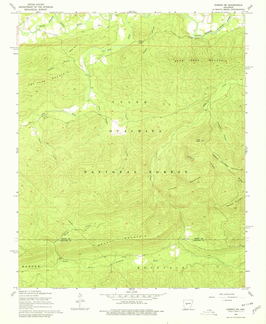 Nimrod SW, AR (1968, 24000-Scale) Map by United States Geological ...