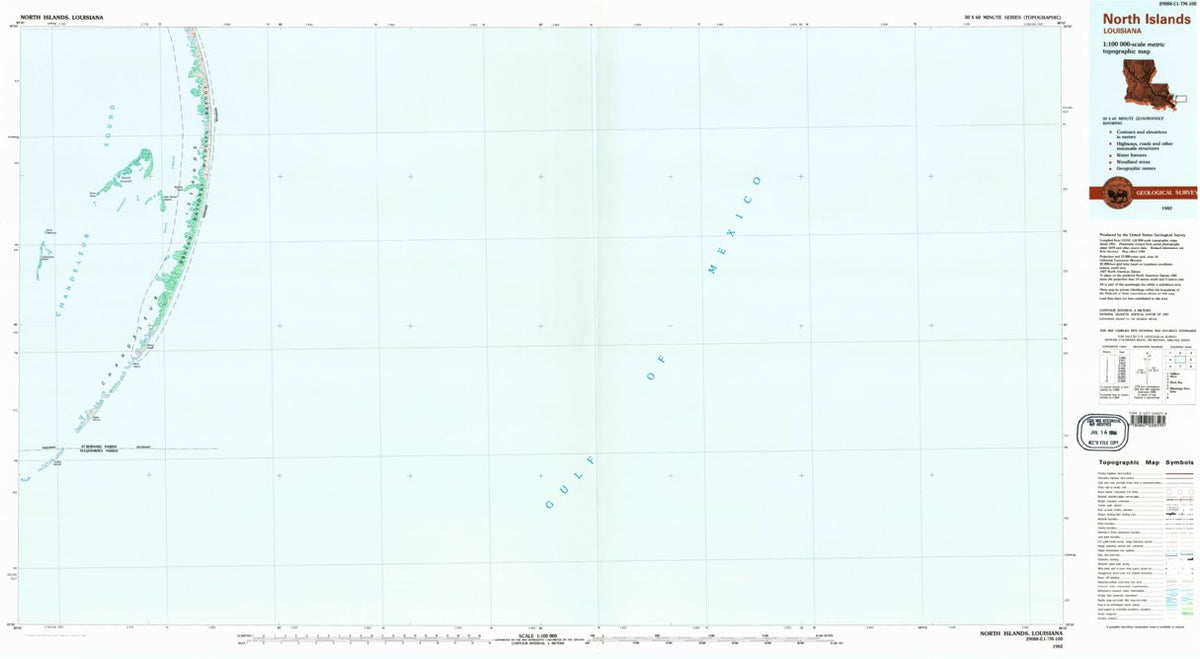 North Islands, LA (1982, 100000-Scale) Map by United States Geological ...