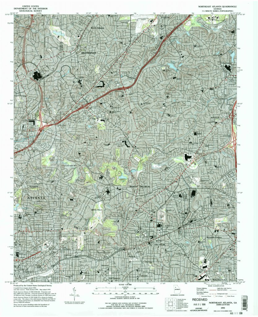Northeast Atlanta, GA (1993, 24000-Scale) Map by United States ...