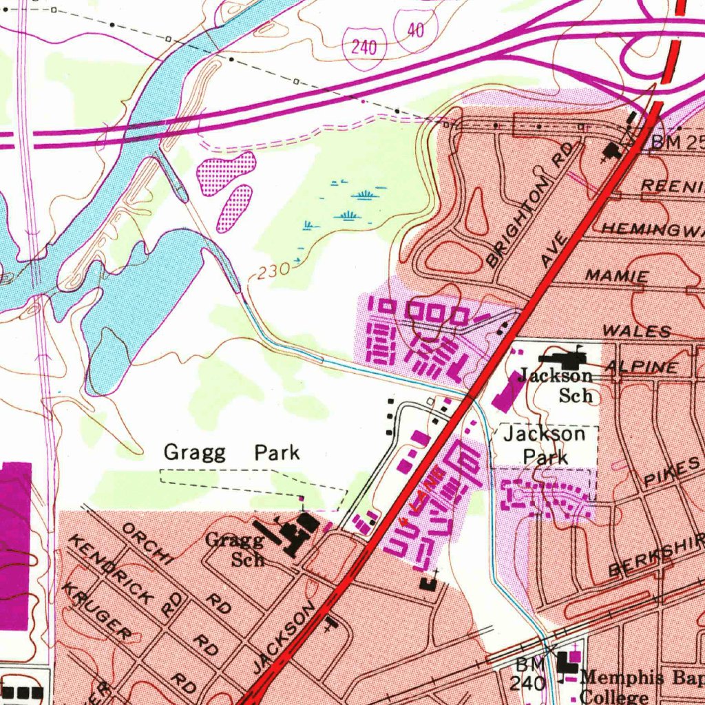 Northeast Memphis, TN (1965, 24000-Scale) Map by United States ...
