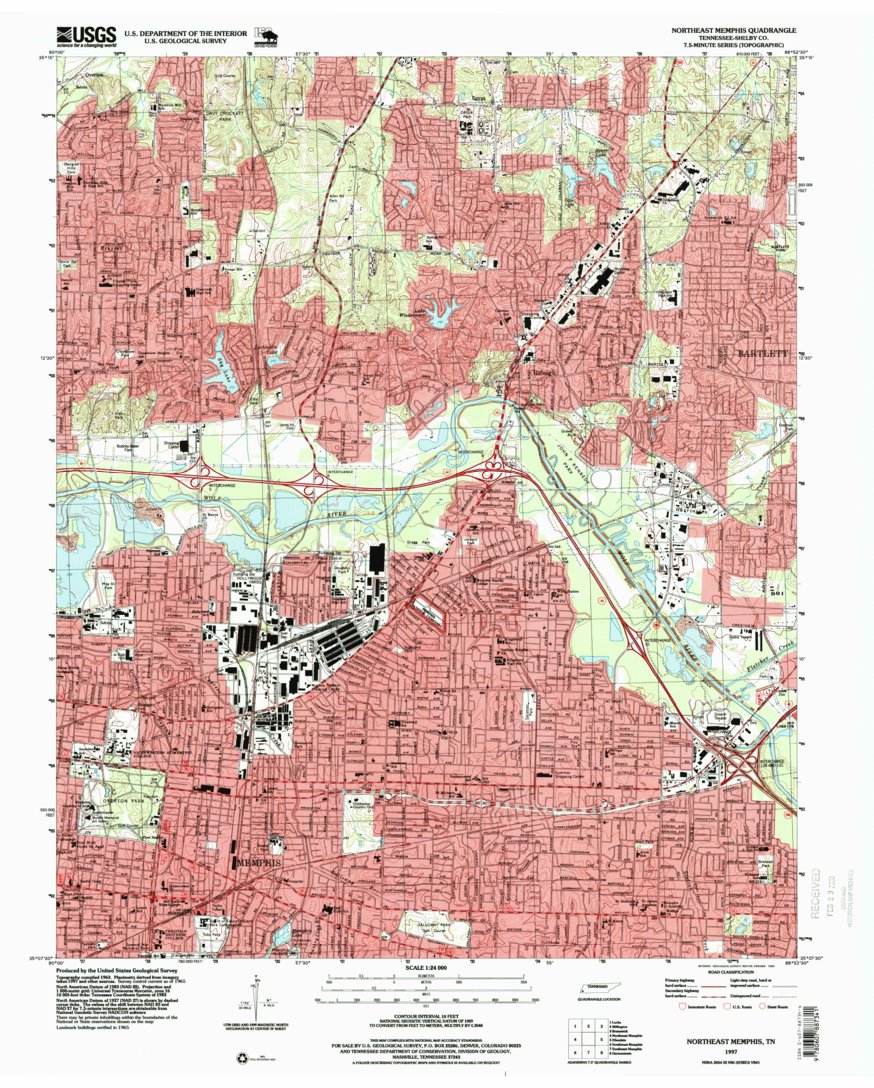 Northeast Memphis, TN (1997, 24000-Scale) Map by United States ...