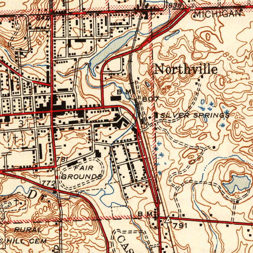 Northville, MI (1945, 24000-Scale) Map by United States Geological ...