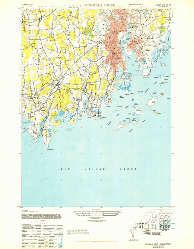 Norwalk South, CT-NY (1943, 31680-Scale) Map by United States ...