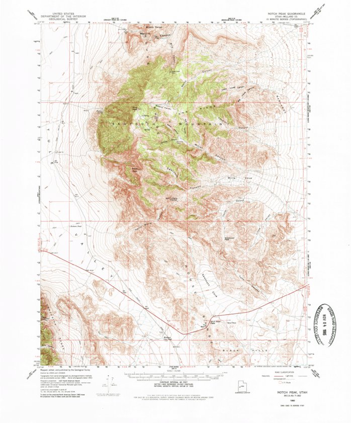 Notch Peak, UT (1960, 62500-Scale) Map by United States Geological ...