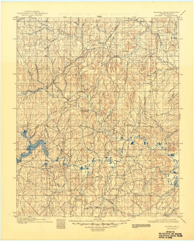 Nuyaka, OK (1901, 125000-Scale) Map by United States Geological Survey ...