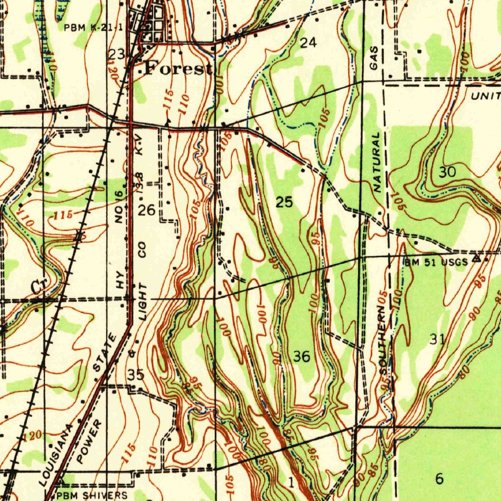 Oak Grove, LA (1935, 62500-Scale) Map by United States Geological ...