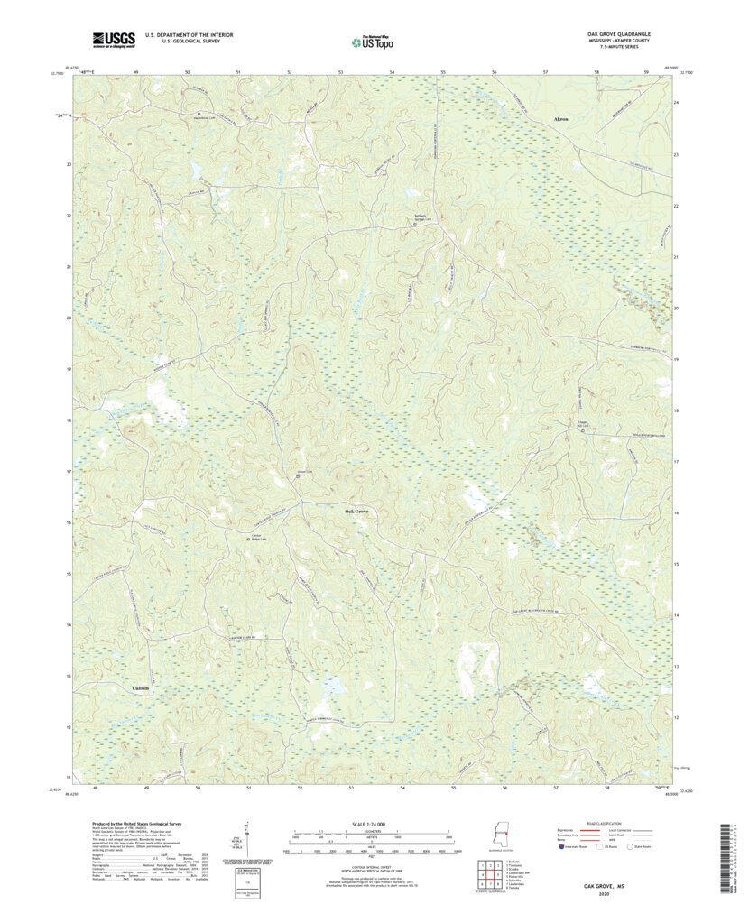 Oak Grove, MS (2020, 24000-Scale) Map by United States Geological ...
