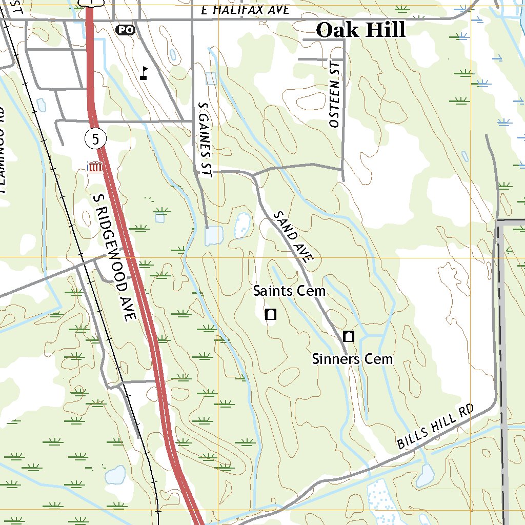 Oak Hill, FL (2021, 24000-Scale) Map by United States Geological Survey ...