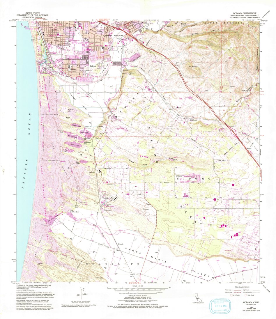 Oceano, CA (1965, 24000-Scale) Map by United States Geological Survey ...