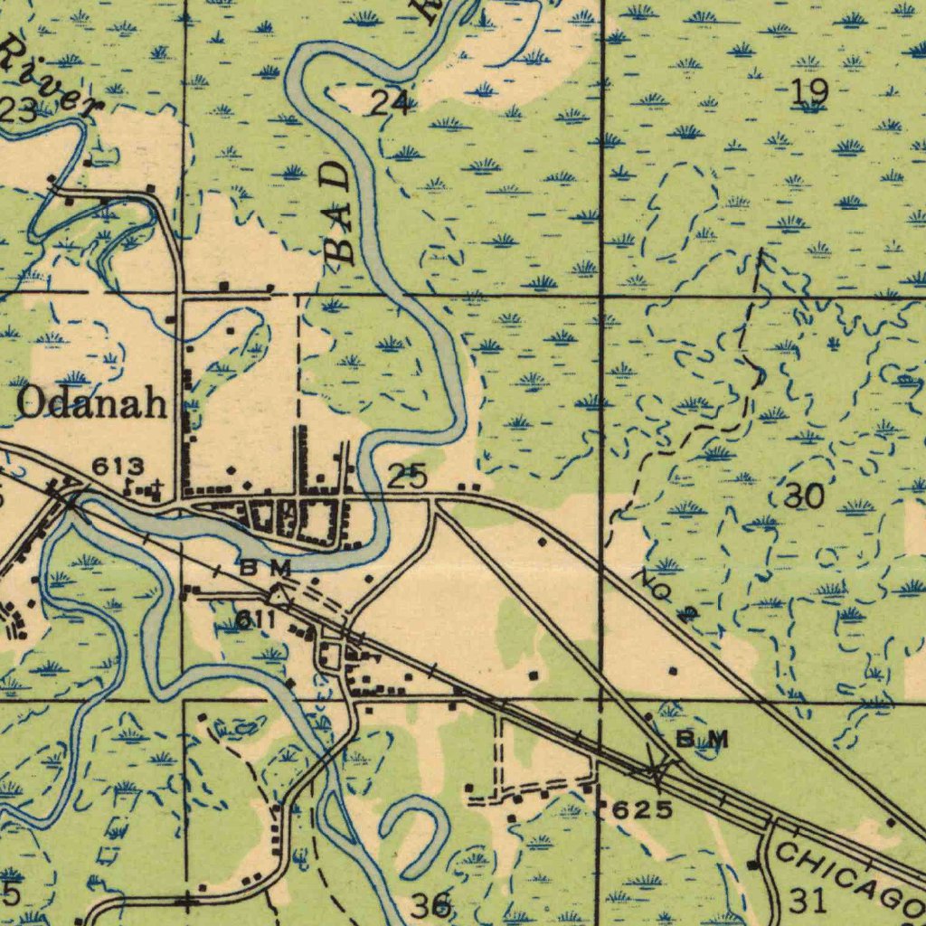 Odanah, WI (1945, 48000-Scale) Map by United States Geological Survey ...
