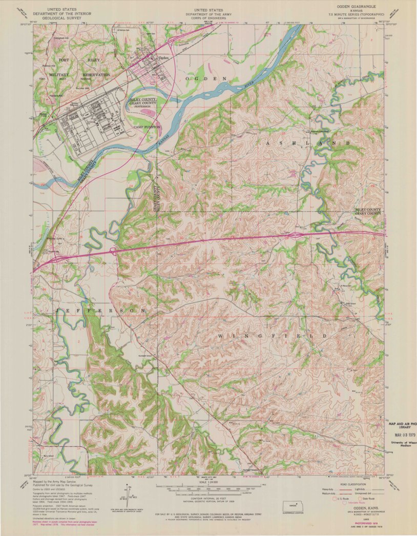 Ogden, KS (1955, 24000-Scale) Map by United States Geological Survey ...