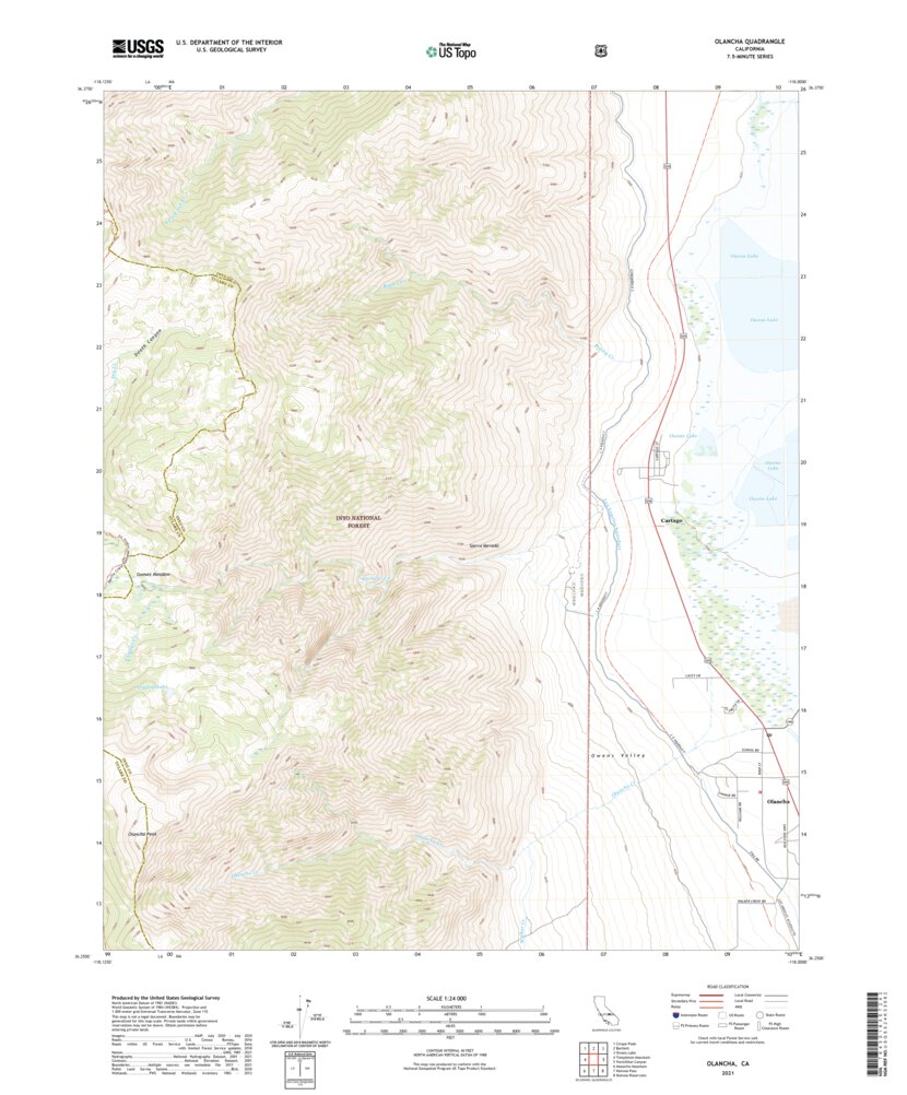 Olancha, CA (2021, 24000-Scale) Map by United States Geological Survey ...