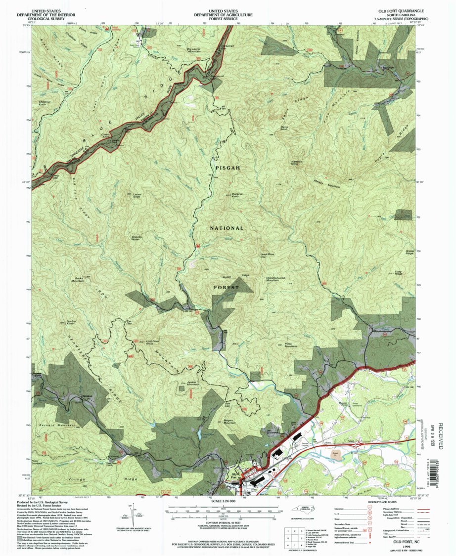 Old Fort, NC (1994, 24000-Scale) Map by United States Geological Survey ...
