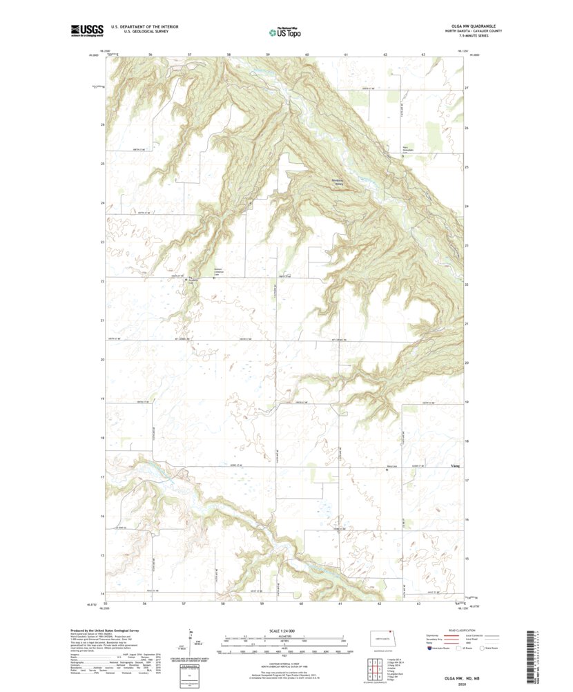 Olga NW, ND (2020, 24000-Scale) Map by United States Geological Survey ...