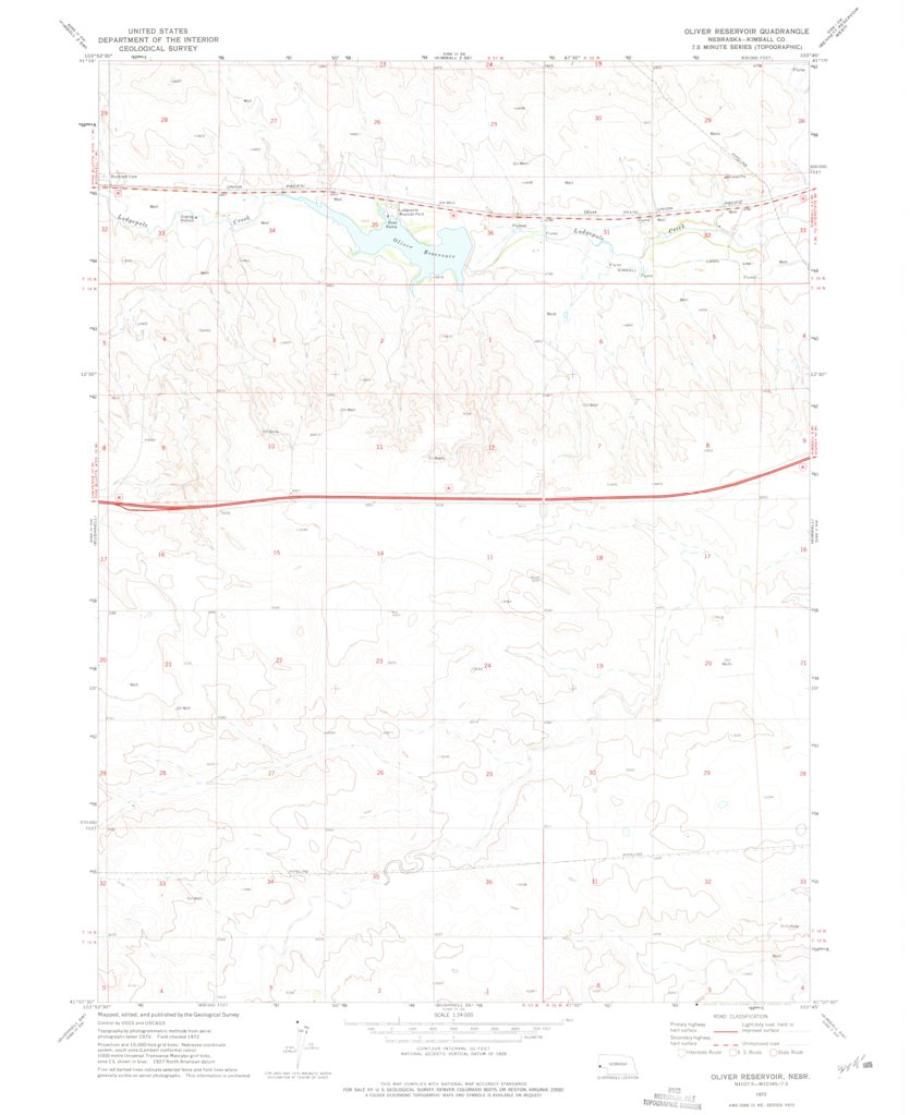Oliver Reservoir, NE (1972, 24000-Scale) Map by United States ...