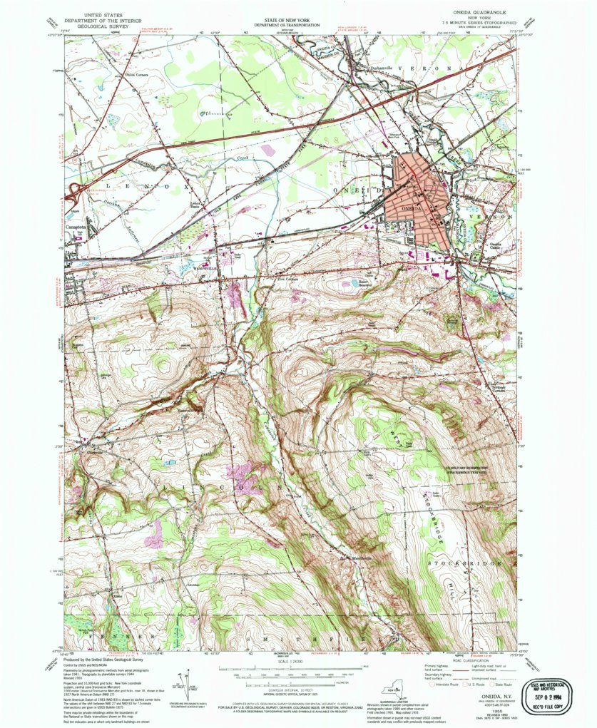 Oneida, NY (1955, 24000-Scale) Map by United States Geological Survey ...