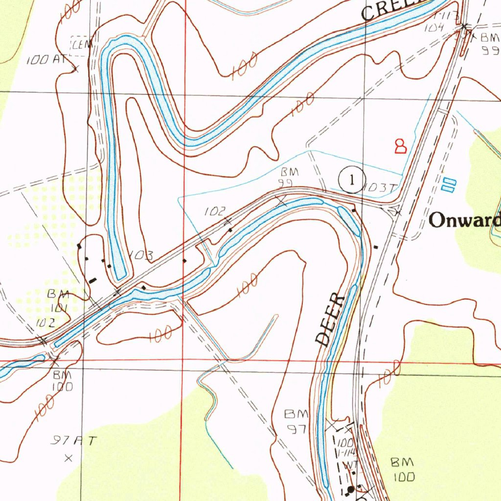 Onward, MS (1988, 24000-Scale) Map by United States Geological Survey ...