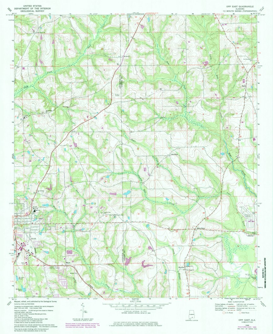 Opp East, AL (1968, 24000-Scale) Map by United States Geological Survey ...