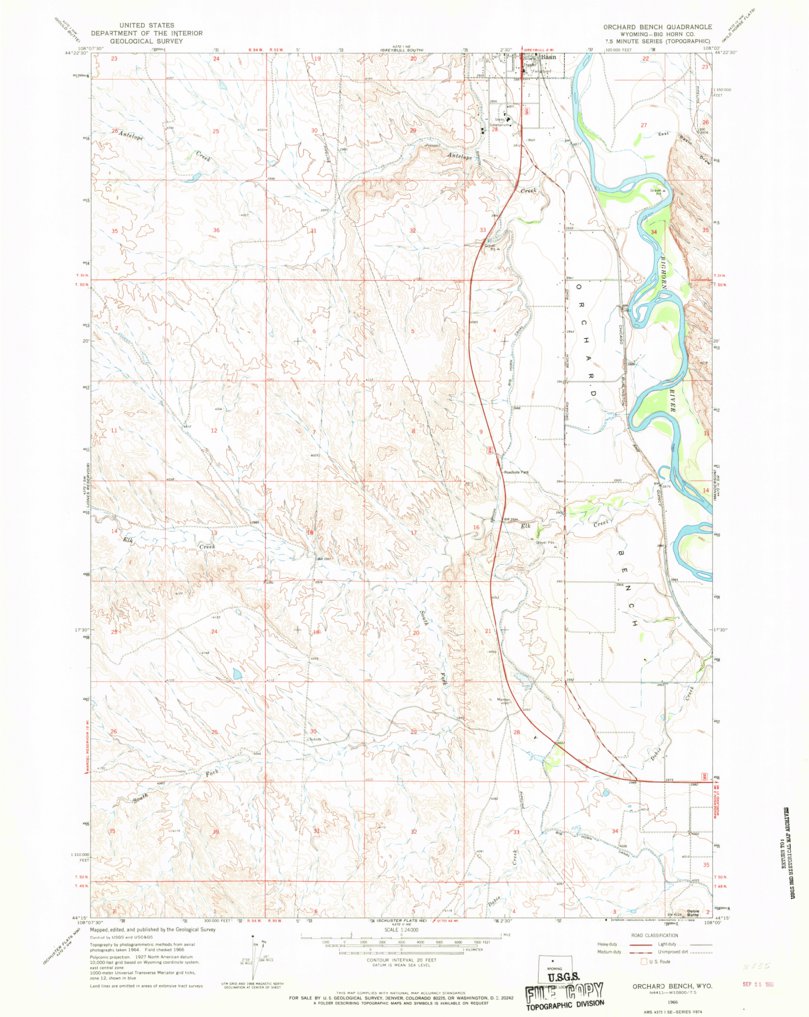 Orchard Bench, WY (1966, 24000-Scale) Map by United States Geological ...