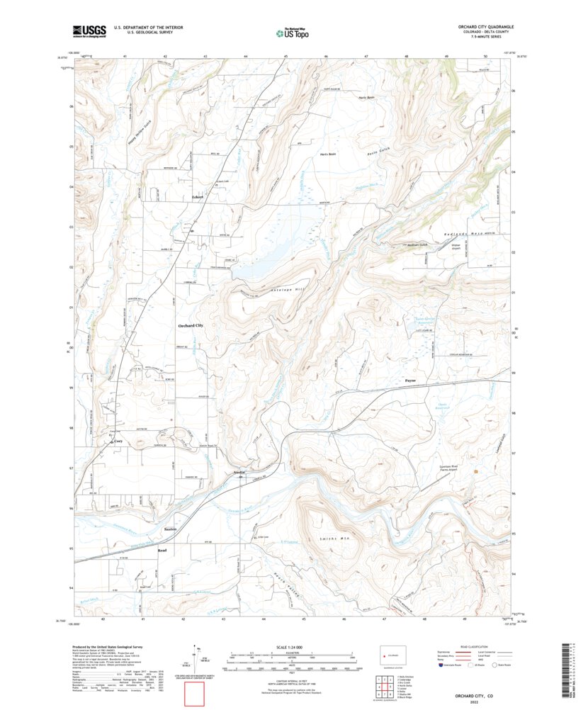 Orchard City, CO (2022, 24000-Scale) Map by United States Geological ...