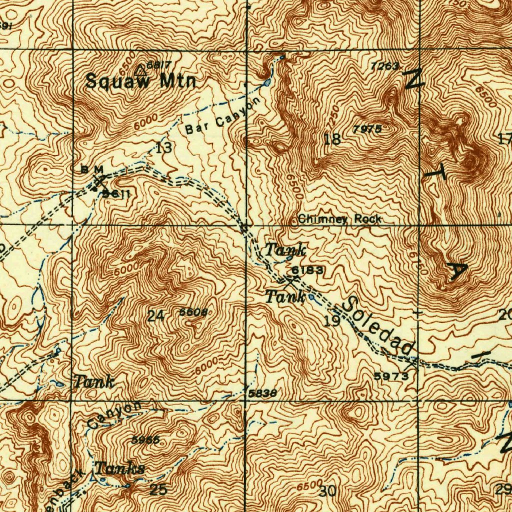 Organ Peak, NM (1943, 62500-Scale) Map by United States Geological ...