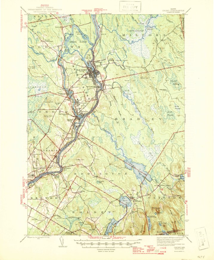 Orono, ME (1946, 62500-Scale) Map by United States Geological Survey ...