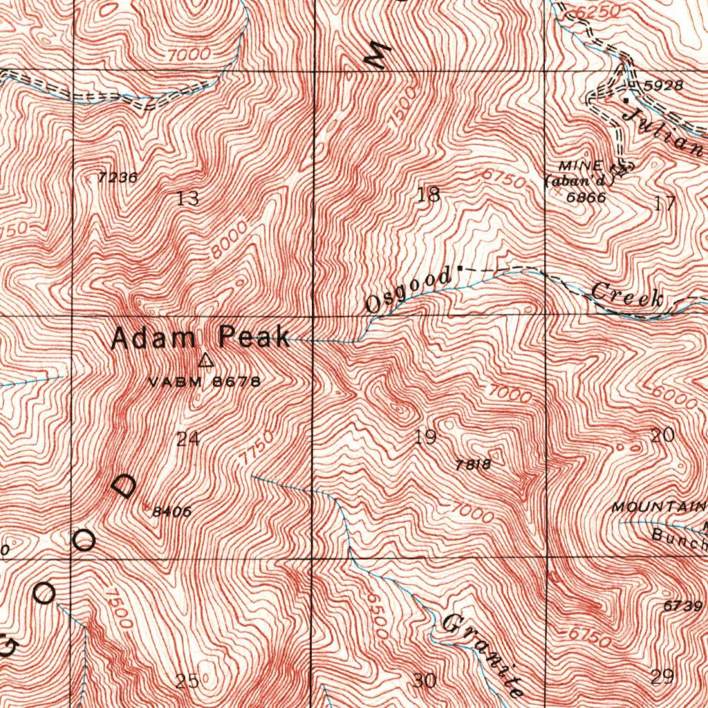 Osgood Mountains, NV (1945, 62500-Scale) Map by United States ...