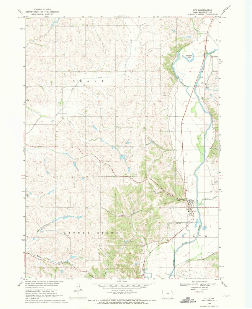Oto, IA (1969, 24000-Scale) Map by United States Geological Survey ...