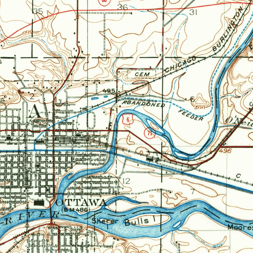 Ottawa, IL (1946, 62500-Scale) Map by United States Geological Survey ...