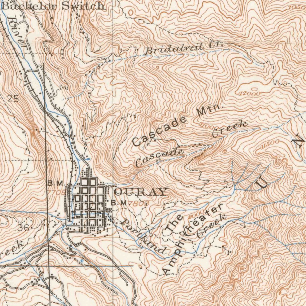 Ouray, CO (1902, 62500-Scale) Map by United States Geological Survey ...