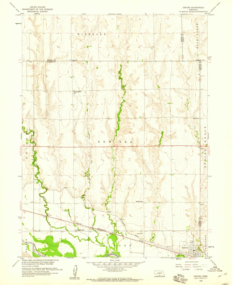 Oxford, NE (1958, 24000-Scale) Map by United States Geological Survey ...