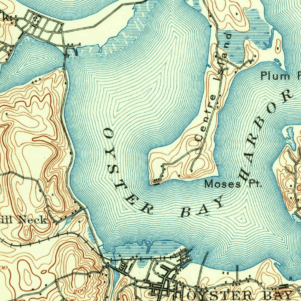Oyster Bay, NY-CT (1900, 62500-Scale) Map by United States Geological ...