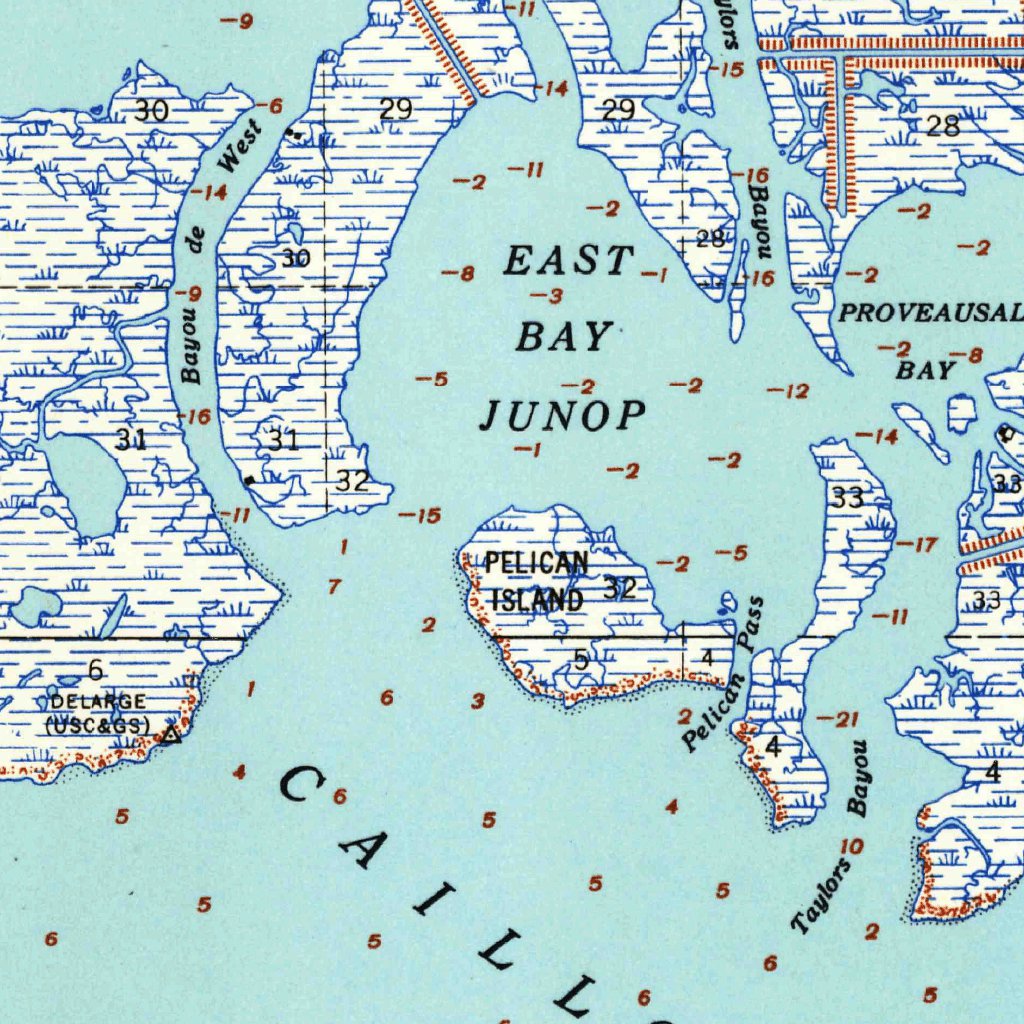 Oyster Bayou, LA (1957, 62500-Scale) Map by United States Geological ...