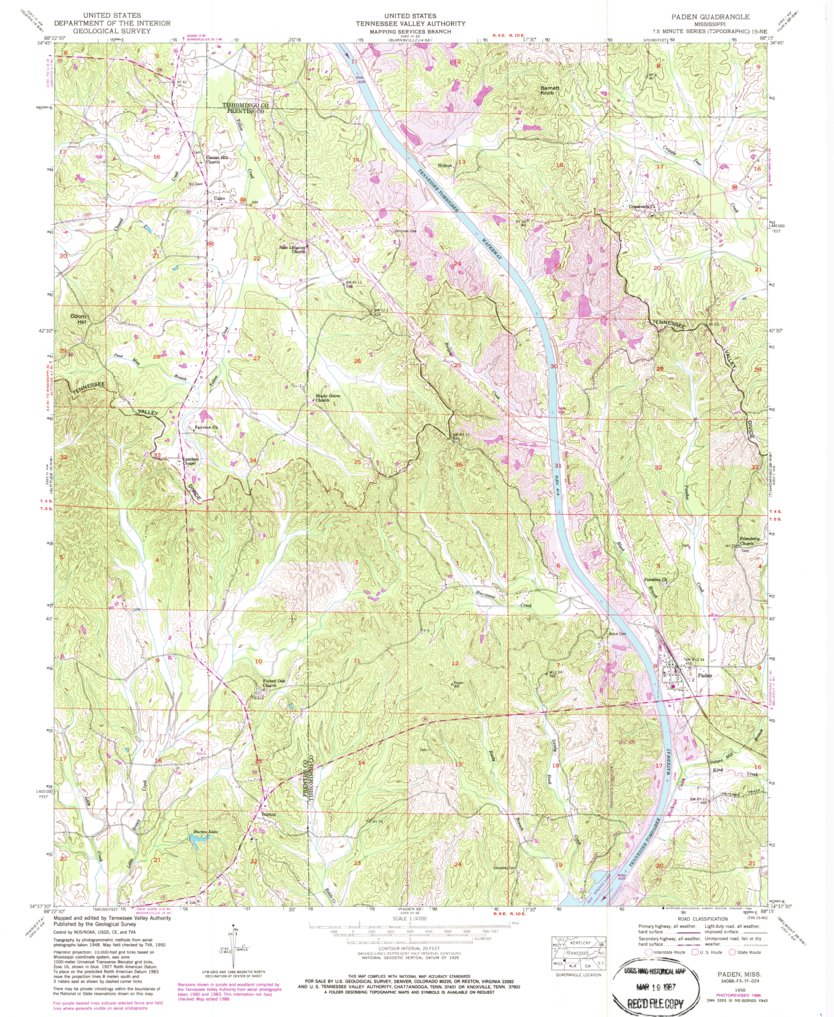 Paden, MS (1950, 24000-Scale) Map by United States Geological Survey ...