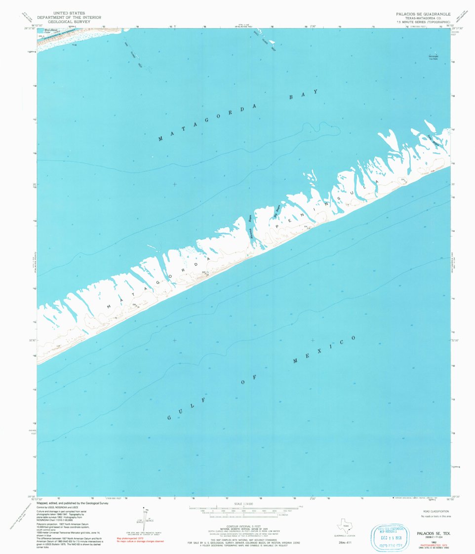 Palacios SE, TX (1952, 24000-Scale) Map by United States Geological ...