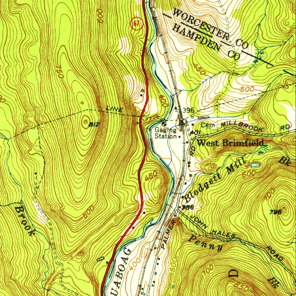 Palmer, MA (1954, 31680-Scale) Map by United States Geological Survey ...