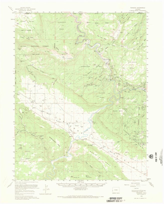 Paradox, CO (1960, 62500-Scale) Map by United States Geological Survey ...