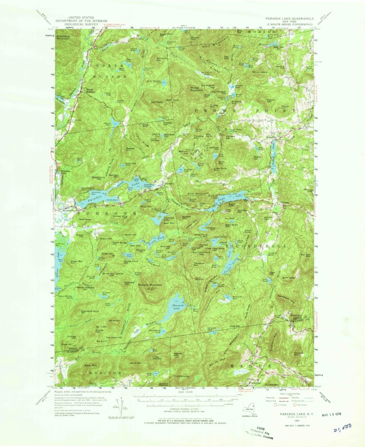 Paradox Lake, NY (1953, 62500-Scale) Map by United States Geological ...