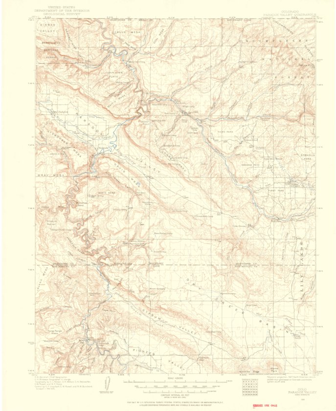 Paradox Valley, CO (1916, 125000-Scale) Map by United States Geological ...