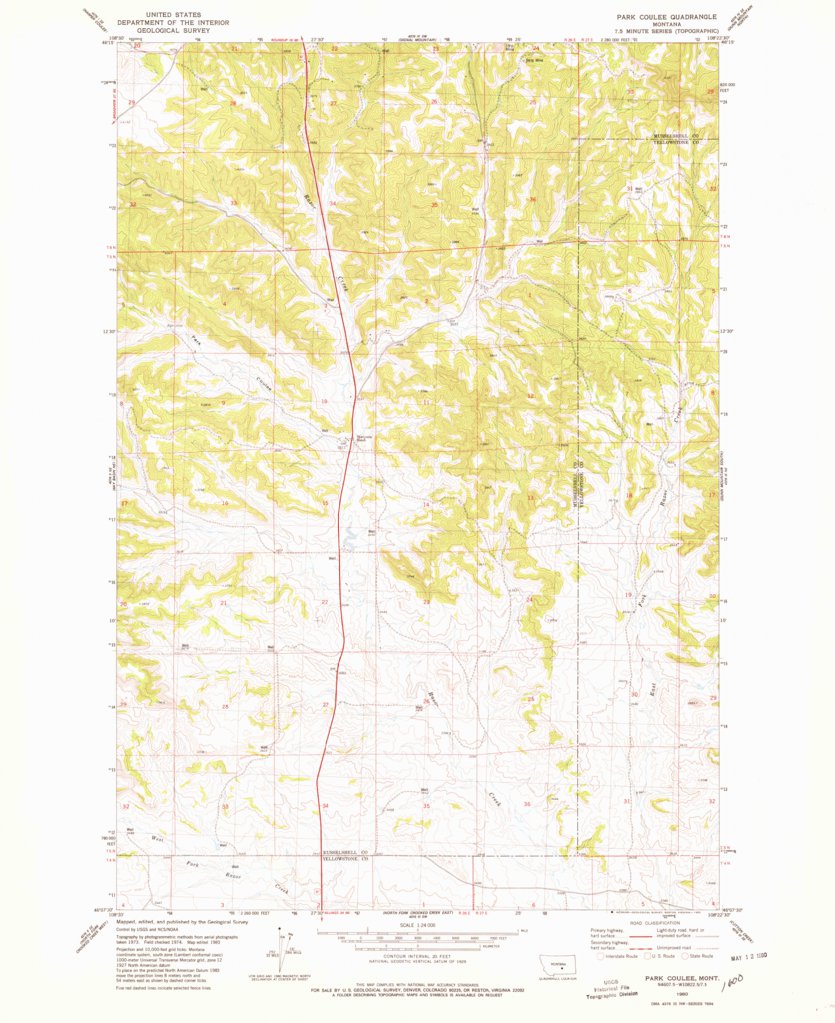 Park Coulee, MT (1980, 24000-Scale) Map by United States Geological ...
