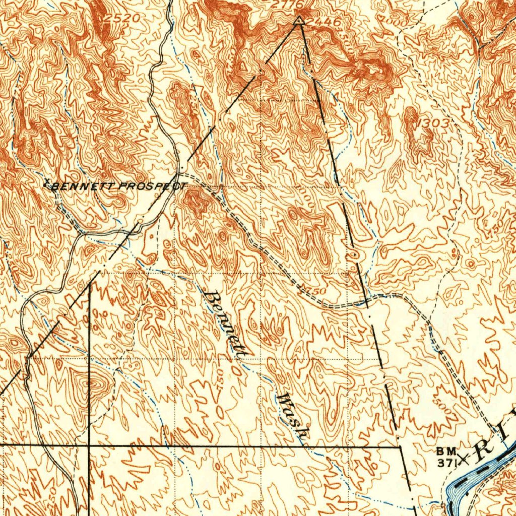 Parker, AZ-CA (1911, 125000-Scale) Map by United States Geological ...