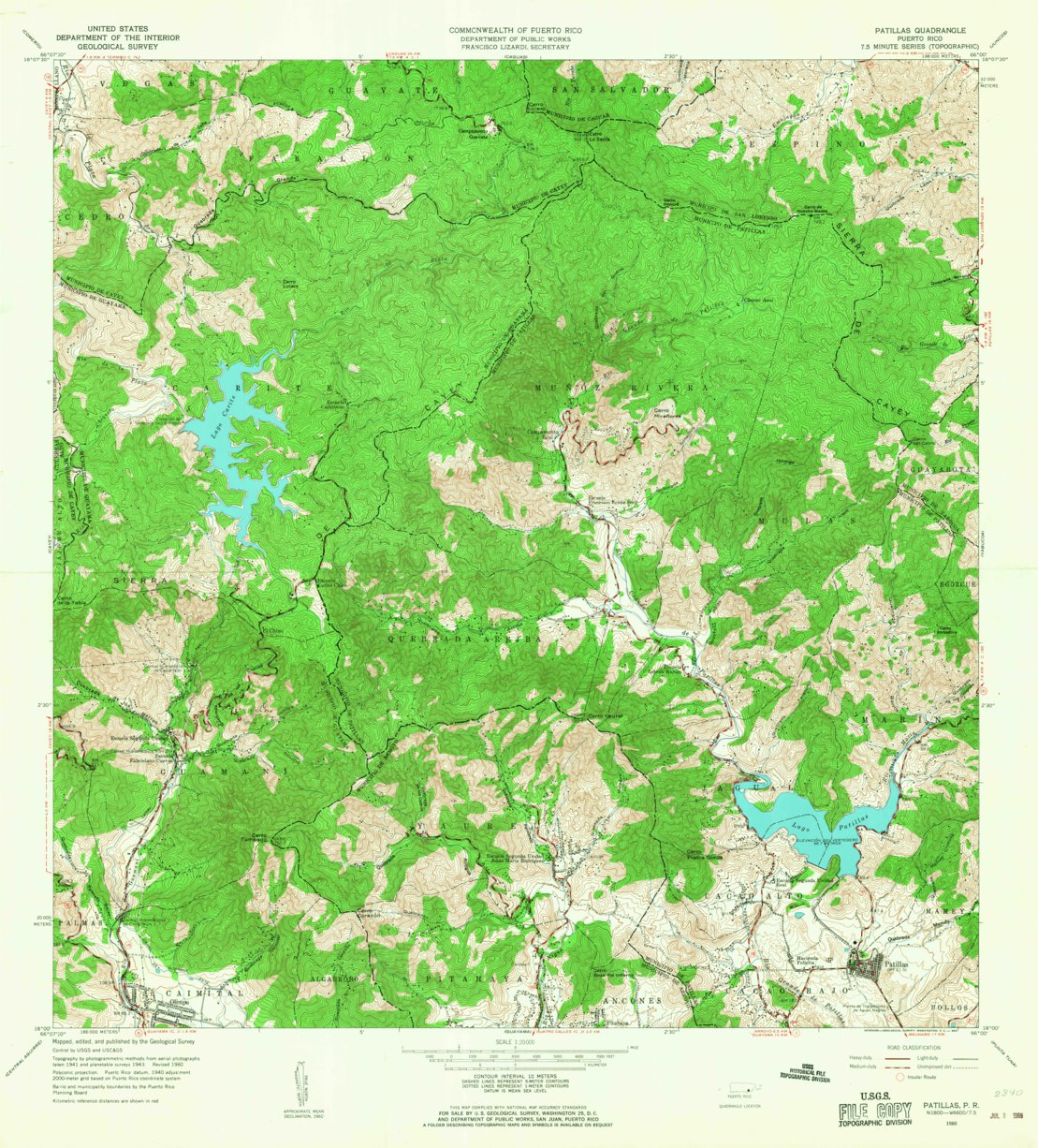 Patillas, PR (1960, 20000-Scale) Map by United States Geological Survey ...