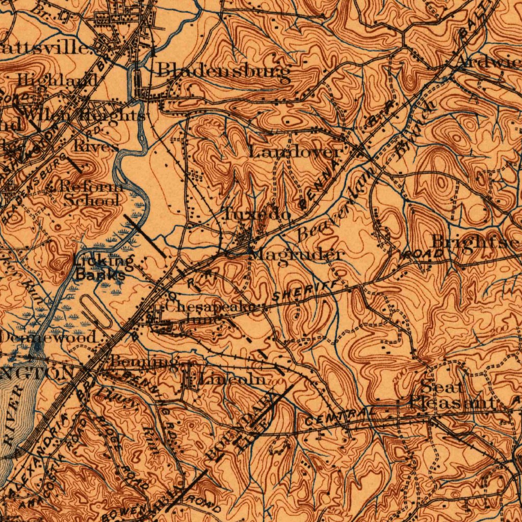 Patuxent, MD-DC (1899, 125000-Scale) Map by United States Geological ...