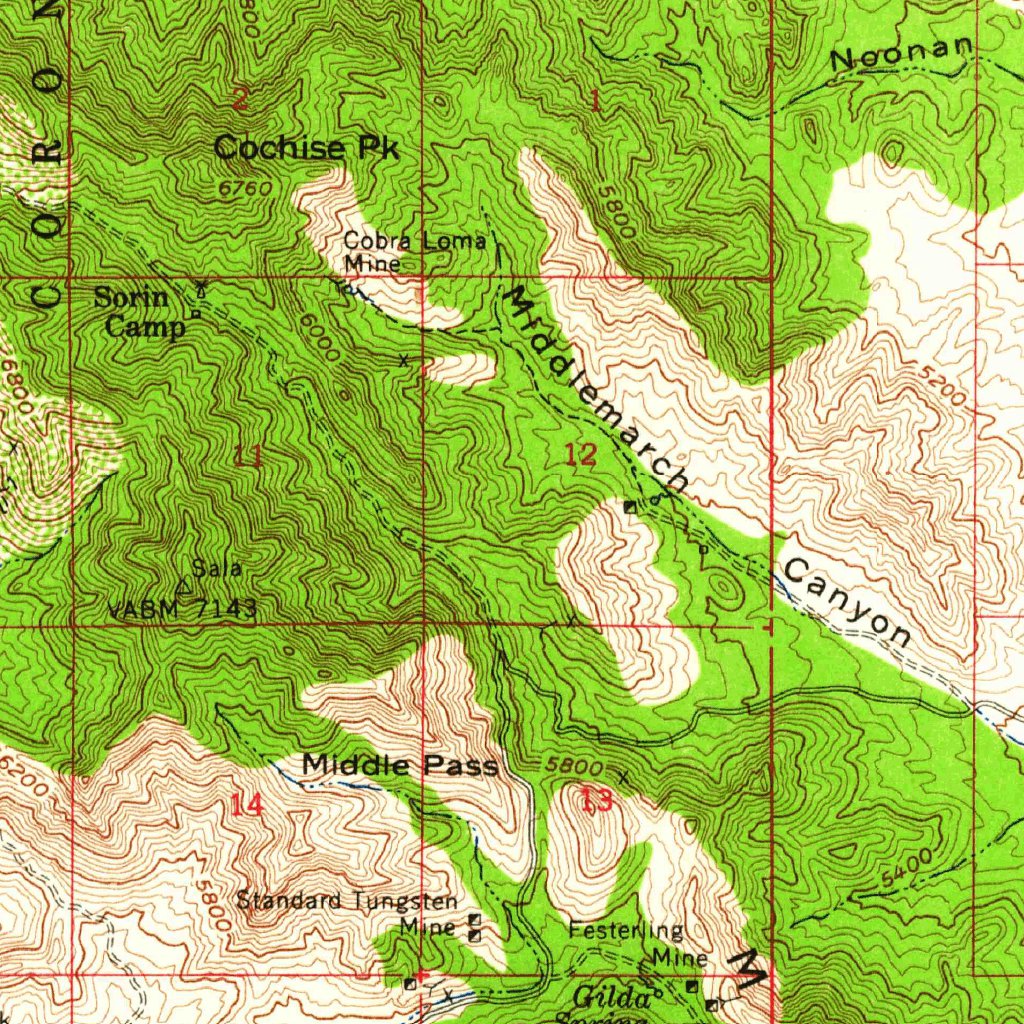 Pearce, AZ (1958, 62500-Scale) Map by United States Geological Survey ...