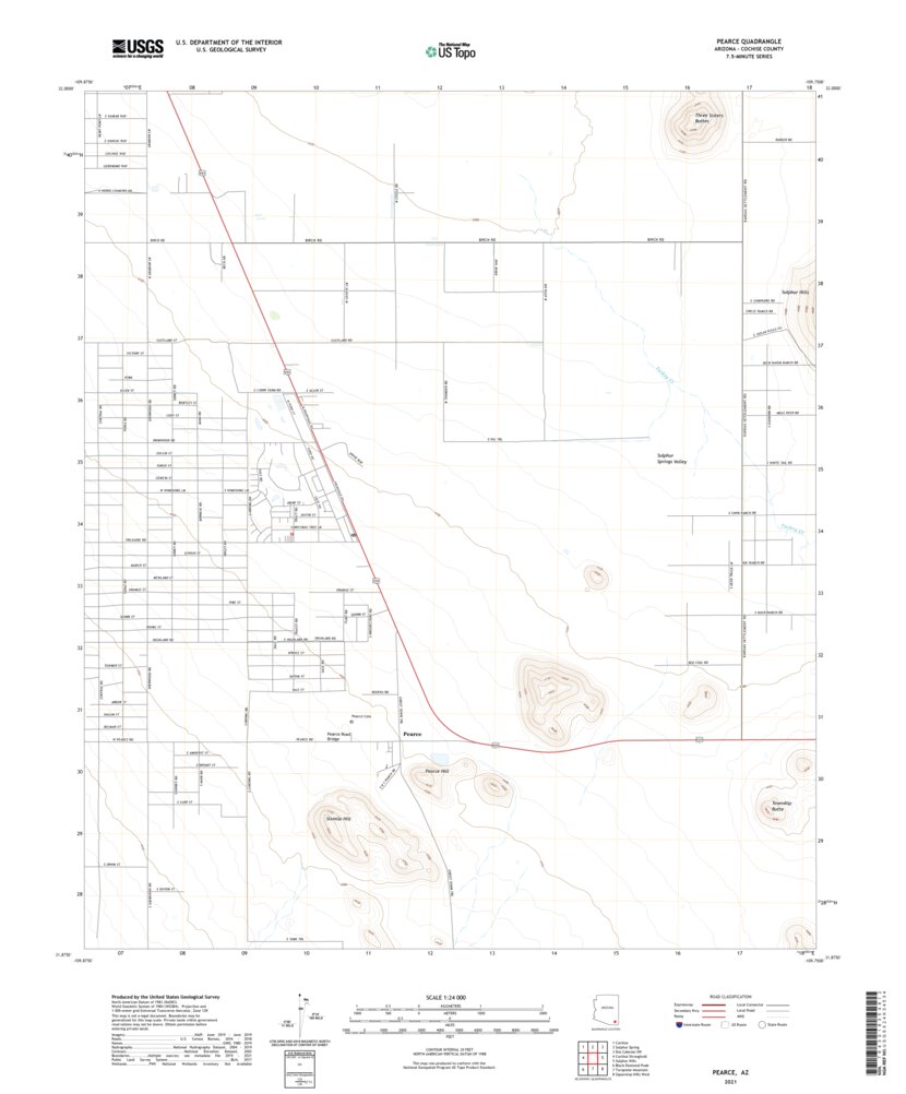 Pearce, AZ (2021, 24000-Scale) Map by United States Geological Survey ...