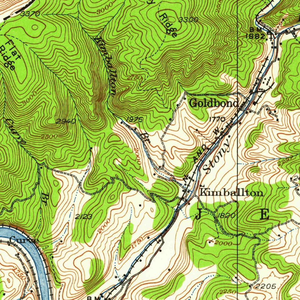 Pearisburg, VA-WV (1932, 62500-Scale) Map by United States Geological ...
