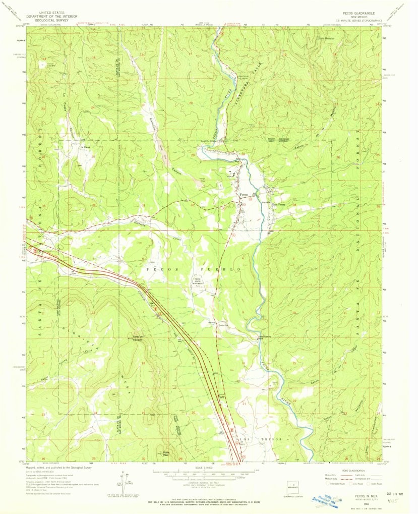 Pecos, NM (1961, 24000-Scale) Map by United States Geological Survey ...
