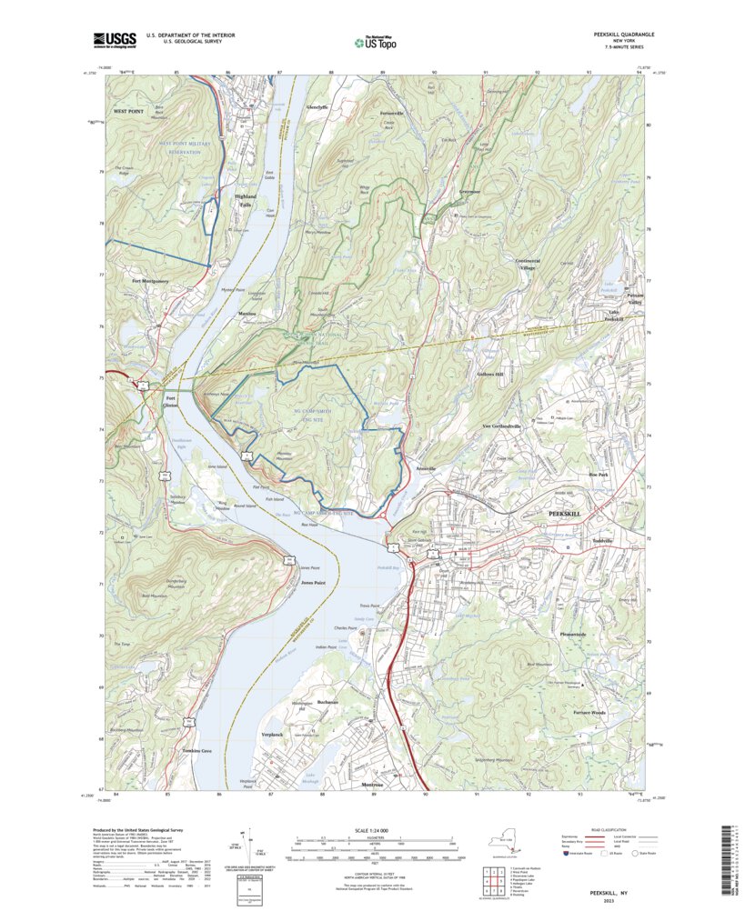 Peekskill, NY (2023, 24000-Scale) Map by United States Geological ...