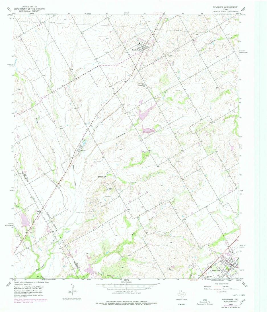 Penelope, TX (1956, 24000-Scale) Map by United States Geological Survey ...